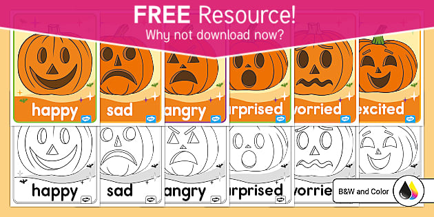FREE! - Jack-o'-Lantern Emotions Posters - Twinkl