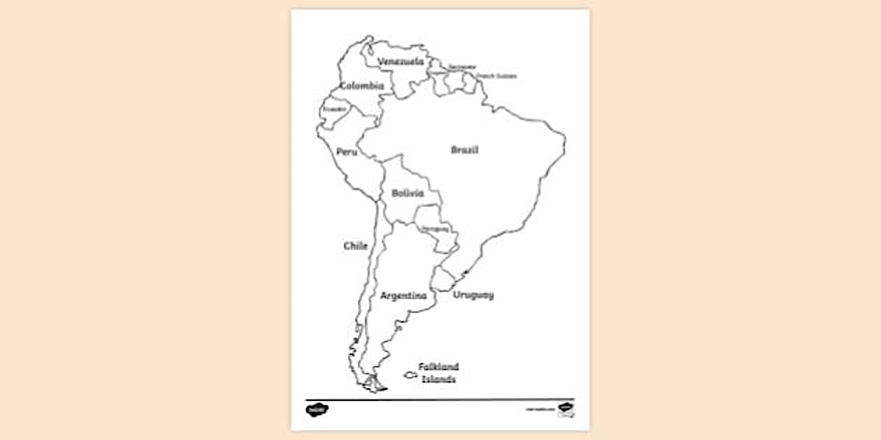 Latin America Colouring Page (teacher made) - Twinkl