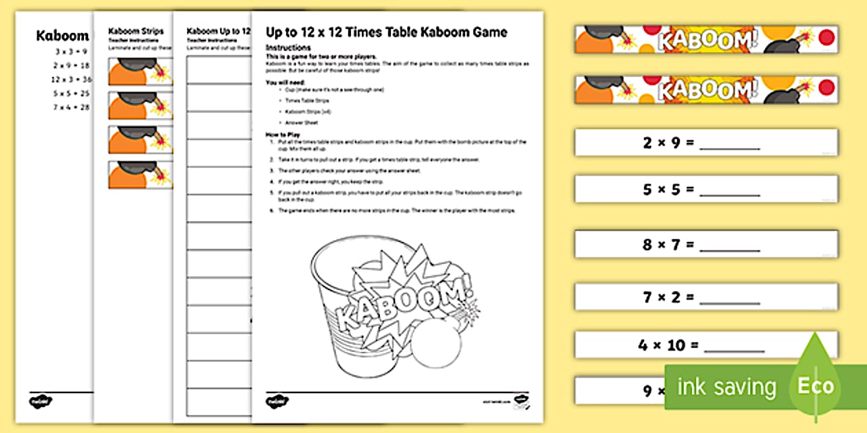 👉 Up to 12 x 12 Times Table Kaboom Game - Twinkl