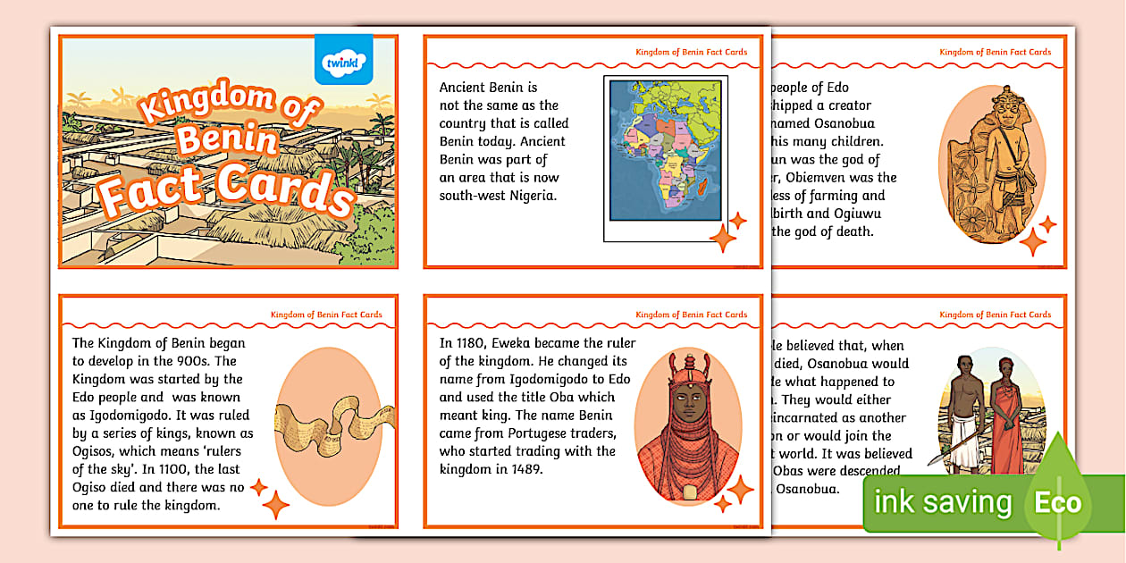 15 Kingdom of Benin Fact Cards for UKS2 - Twinkl