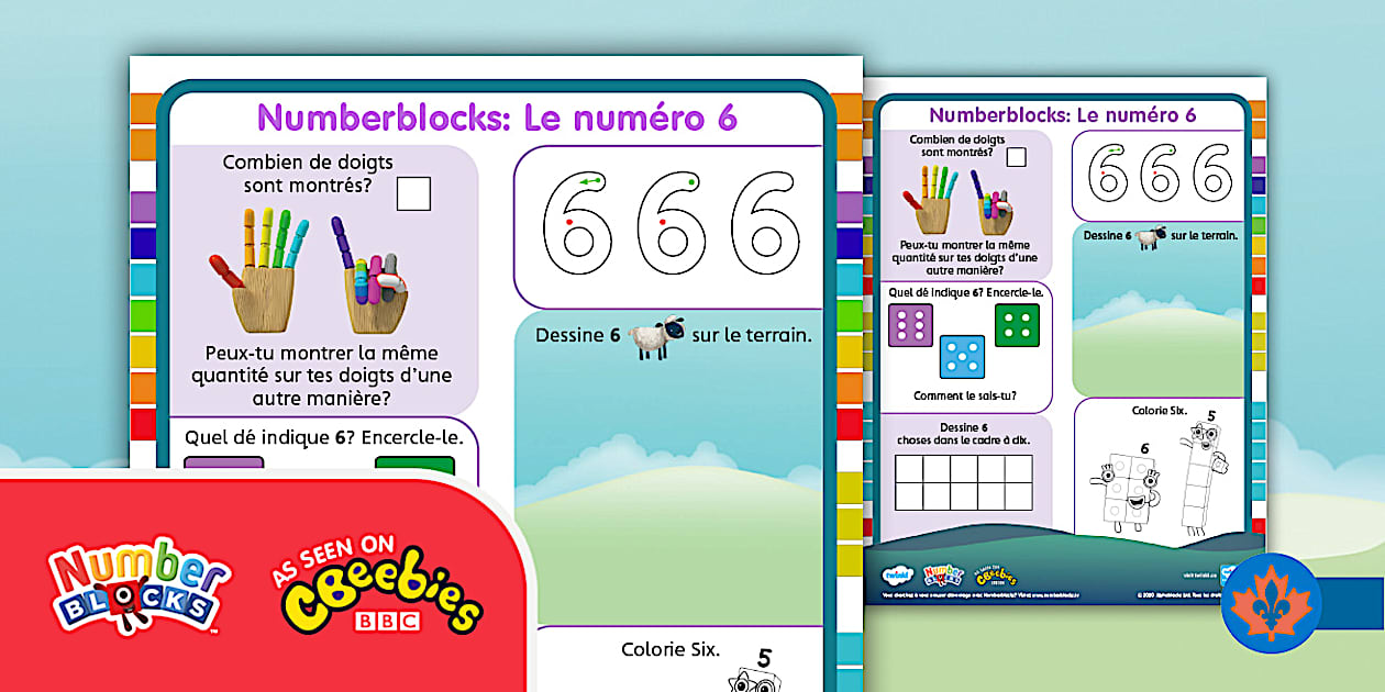 Numberblocks: Number 6 in the Mix Activity Sheet French