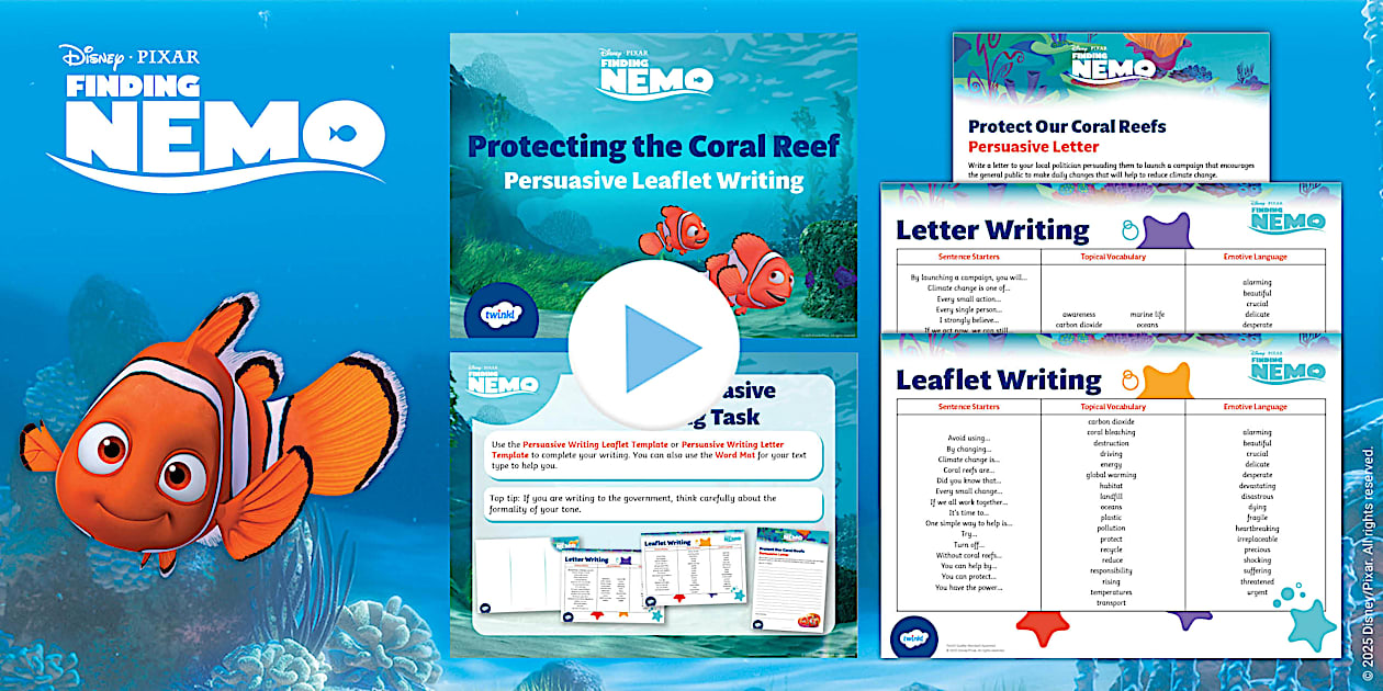 Finding Nemo: Protect the Coral Reef – Persuasive Writing Lesson Pack