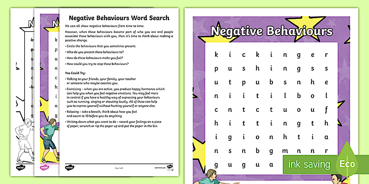 Negative Behaviour Word Search (teacher made) - Twinkl