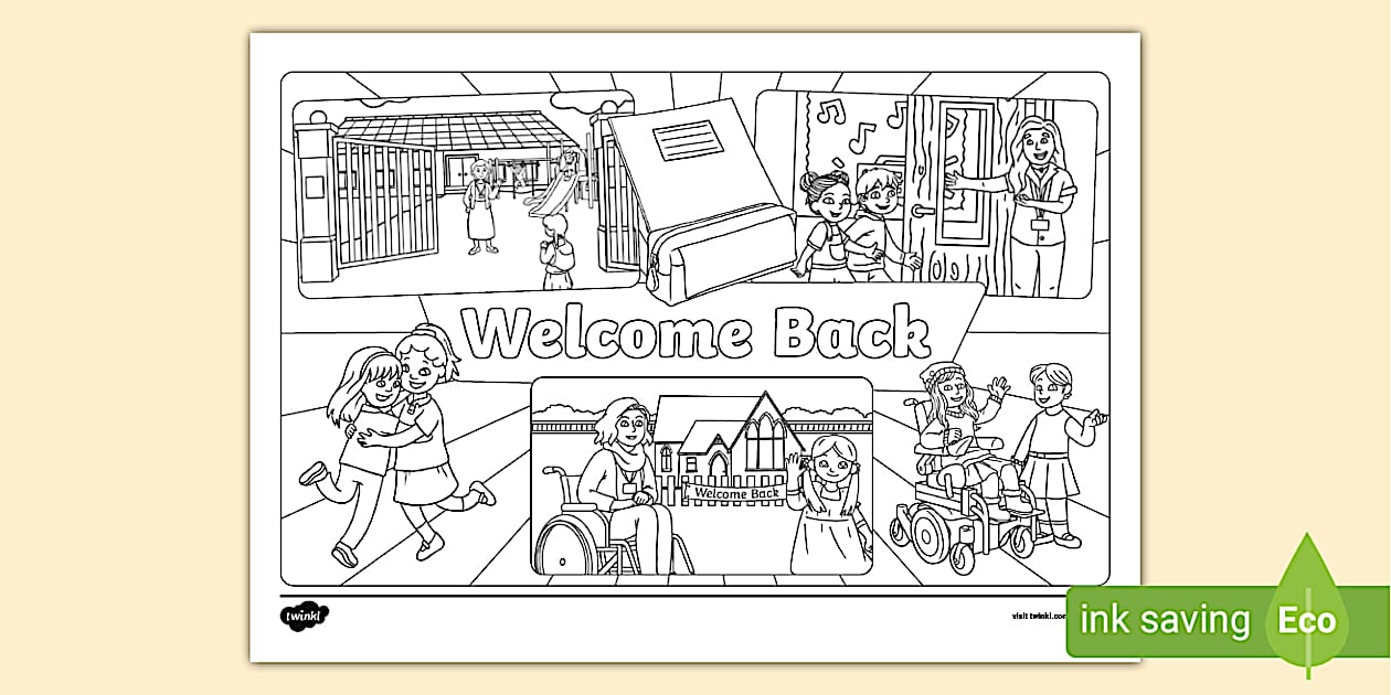 Welcome Back Colouring (teacher made) - Twinkl