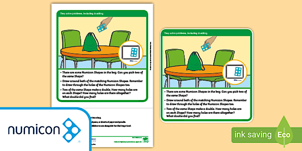 EYFS Maths Doubling Challenge: Numicon Shape Doubles Activity