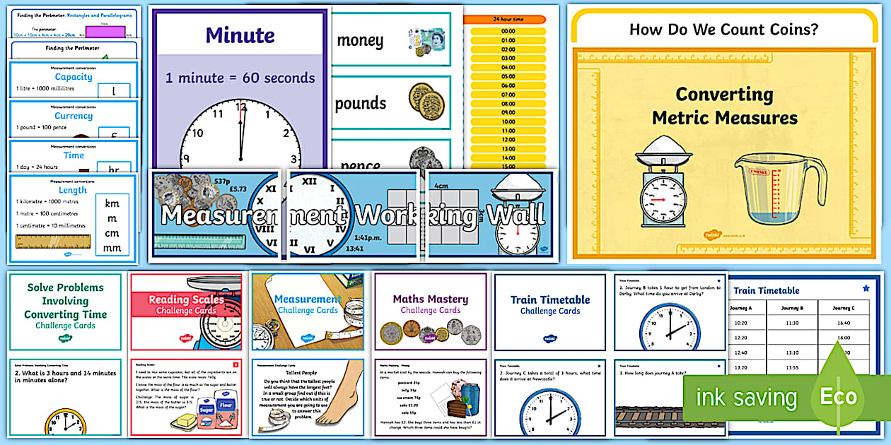 LKS2 Measurement Maths Working Wall Display Pack - Twinkl