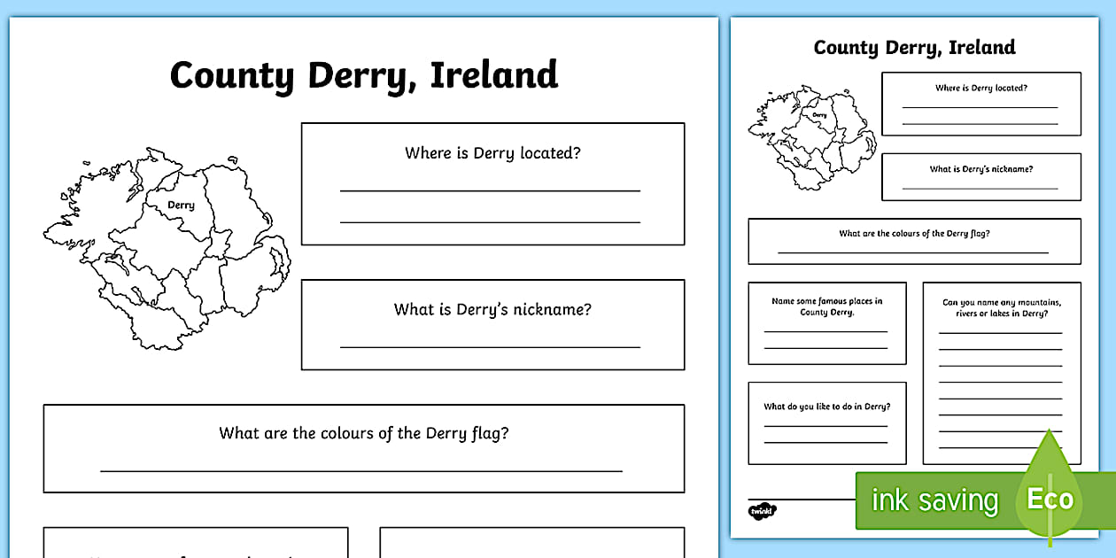 County Derry Worksheet