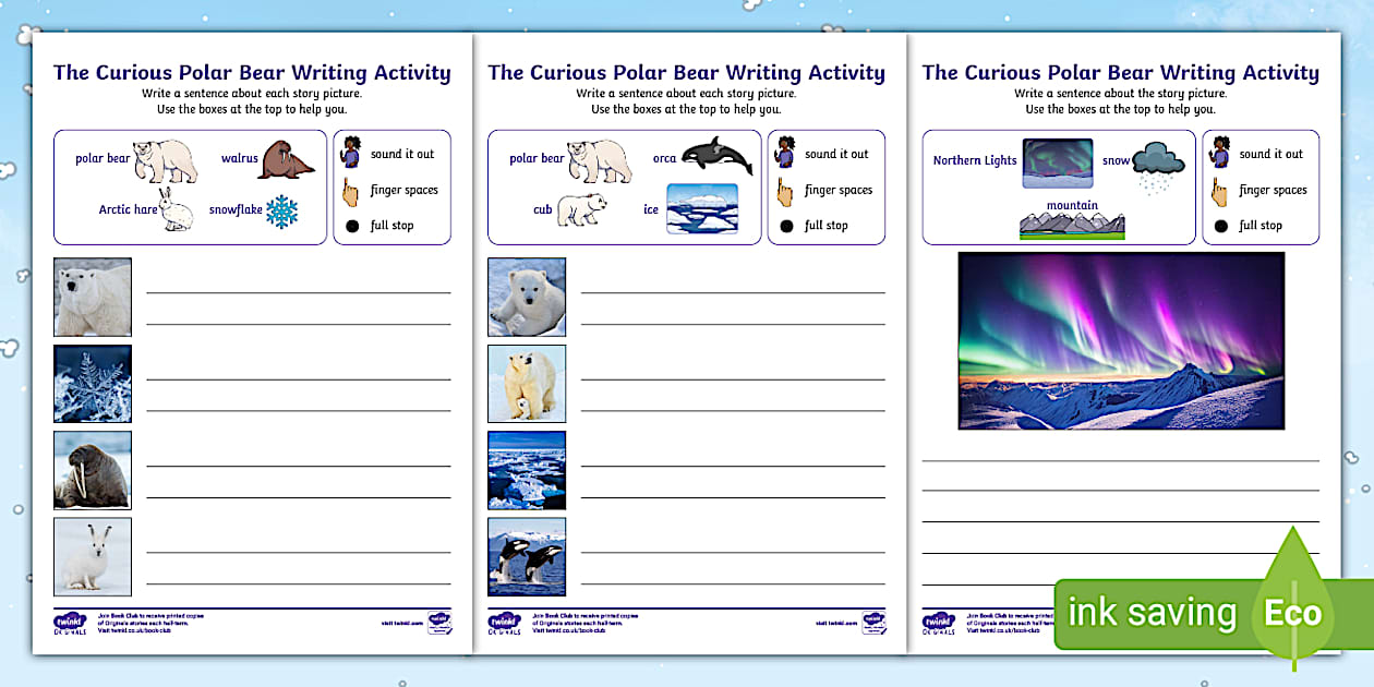 The Curious Polar Bear Early Writing Activities | Twinkl
