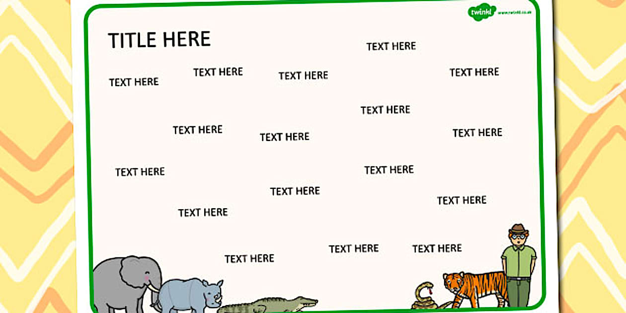 Zoo Themed Editable Word Mat (teacher made) - Twinkl