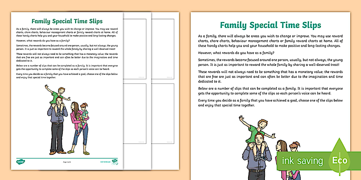 Family Special Time Activity (teacher made) - Twinkl
