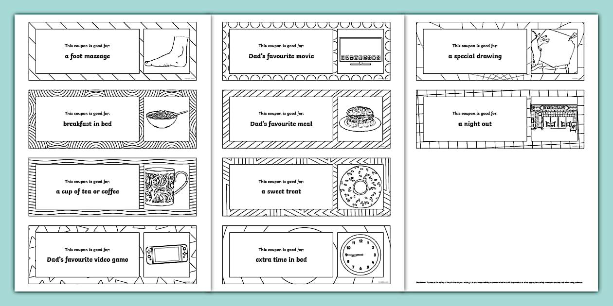 Father's Day Coupon Templates (teacher made) - Twinkl