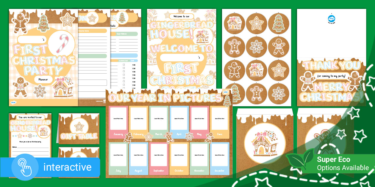 My First Christmas Party – Gingerbread Decor Pack - Twinkl