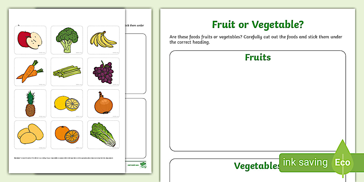 Fruit or Vegetable Matching Activity,Fruit or Vegetable