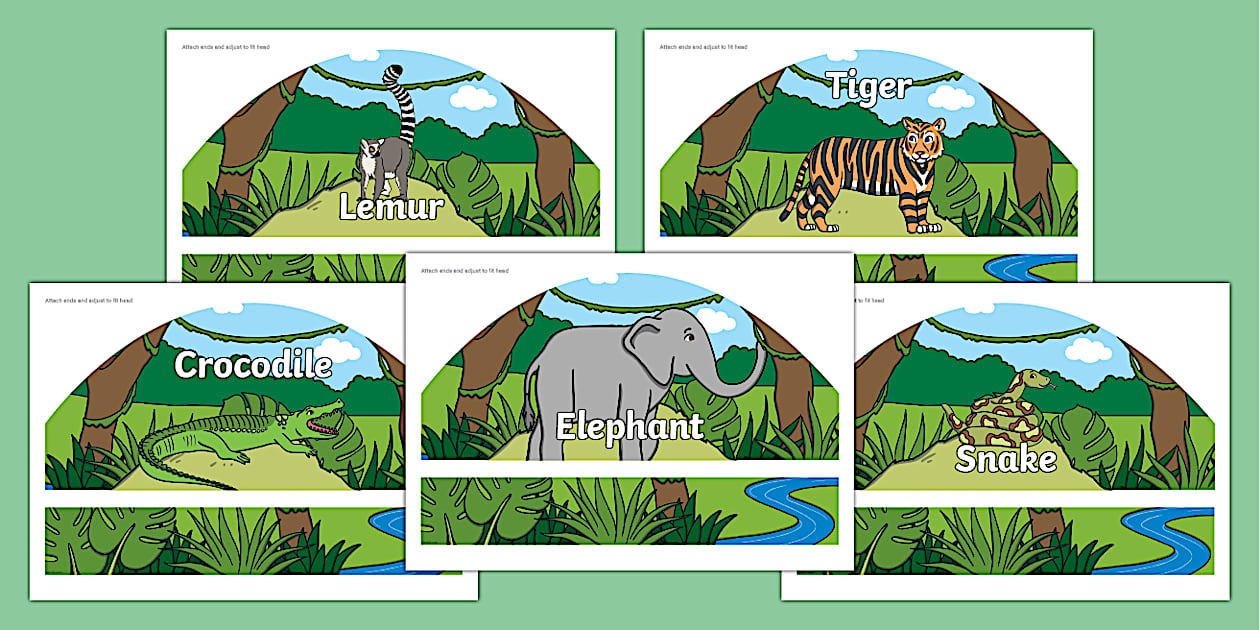 Jungle Animal Themed Role-Play Headbands (teacher made)