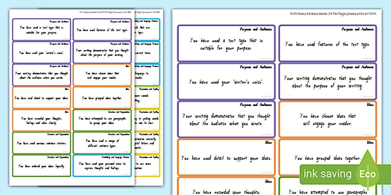 Marking Feedback Stickers - Level 2 (Phase 2) Writing