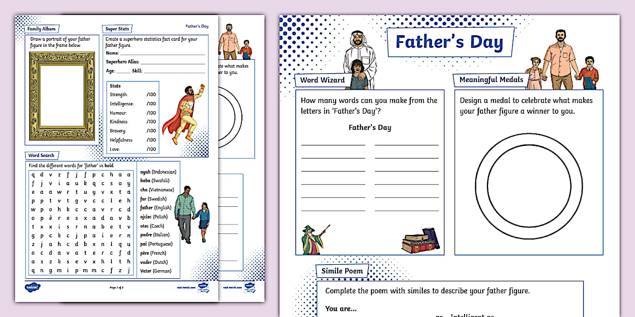 KS2 Father's Day Boredom Buster - Twinkl