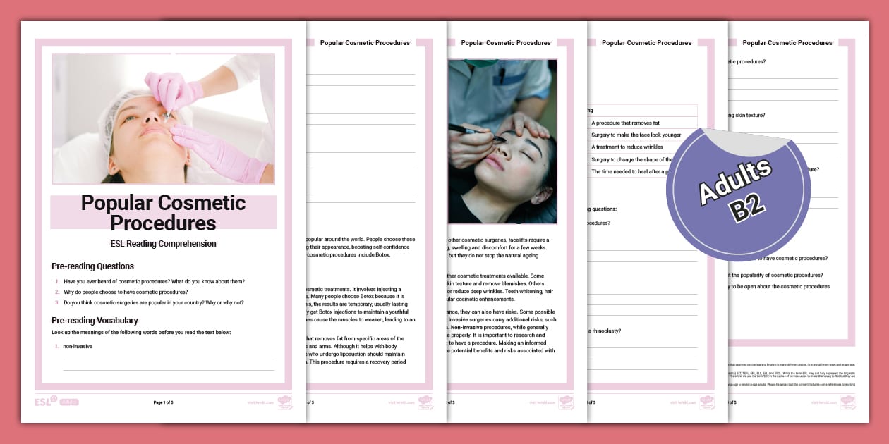 ESL Popular Cosmetic Procedures [Adults, B2] (teacher made)