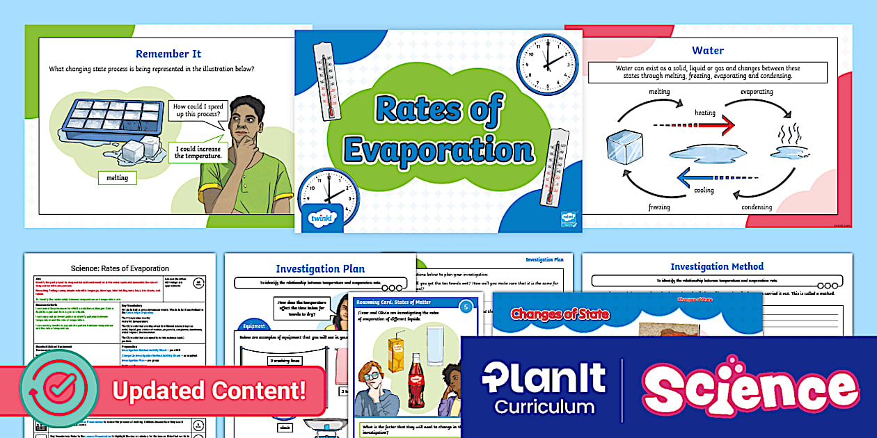 Y4 States of Matter: Rates of Evaporation Lesson 5 - Twinkl