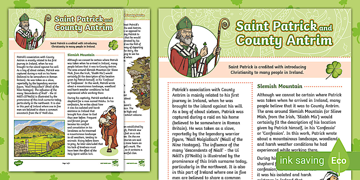 Saint Patrick and County Antrim Fact File (Teacher-Made)