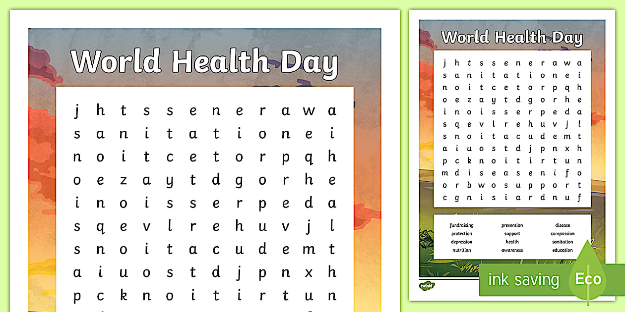 World Health Day Word Search Answers | Primary Resource