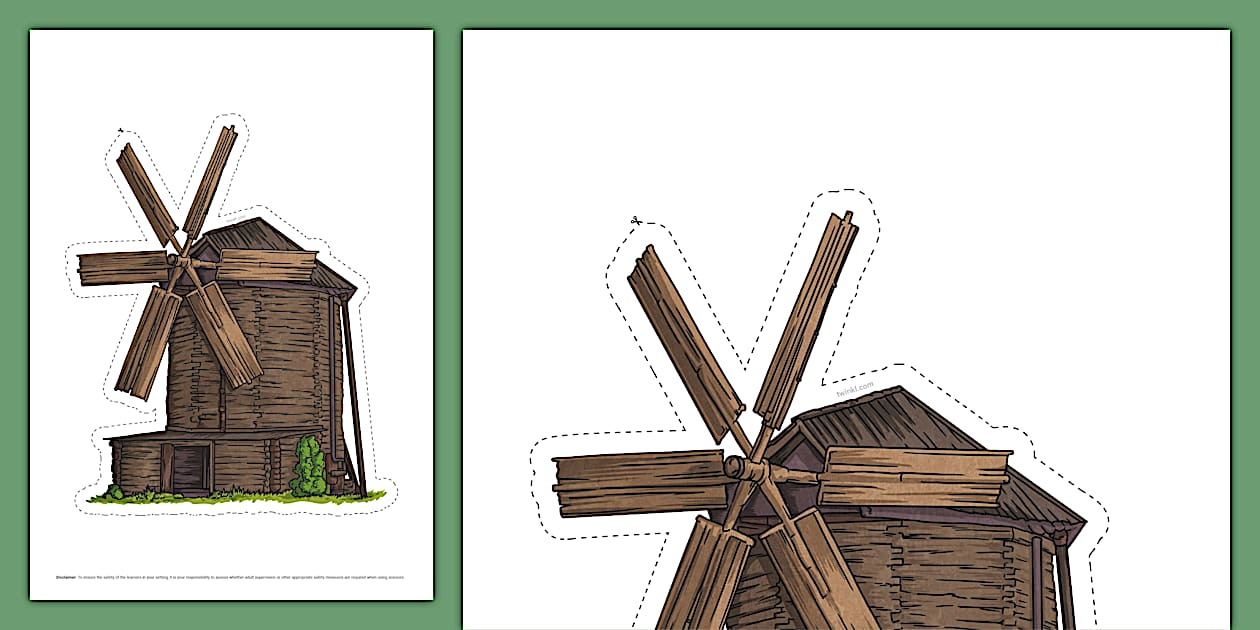 Windmill Display Cut-Out (teacher made) - Twinkl