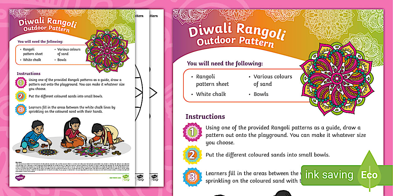 Diwali Rangoli Outdoor Patterns (teacher made) - Twinkl