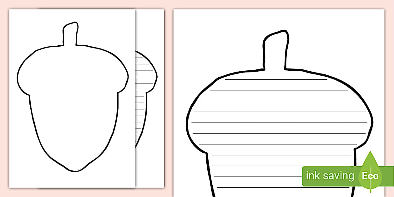 Acorn Shape Poem Template (teacher made) - Twinkl