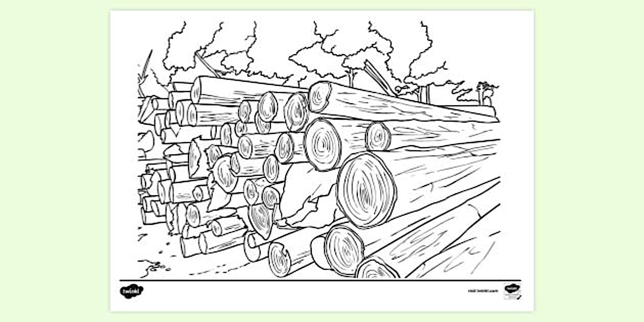 Timber Colouring Sheet - Printable Primary Resources