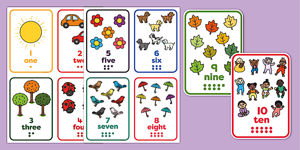 👉 Originals First Words Flashcards: Numbers 1-10 - Twinkl