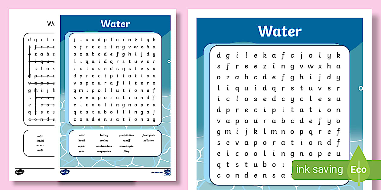 Water Word Search | KS2 Primary Resources | Twinkl