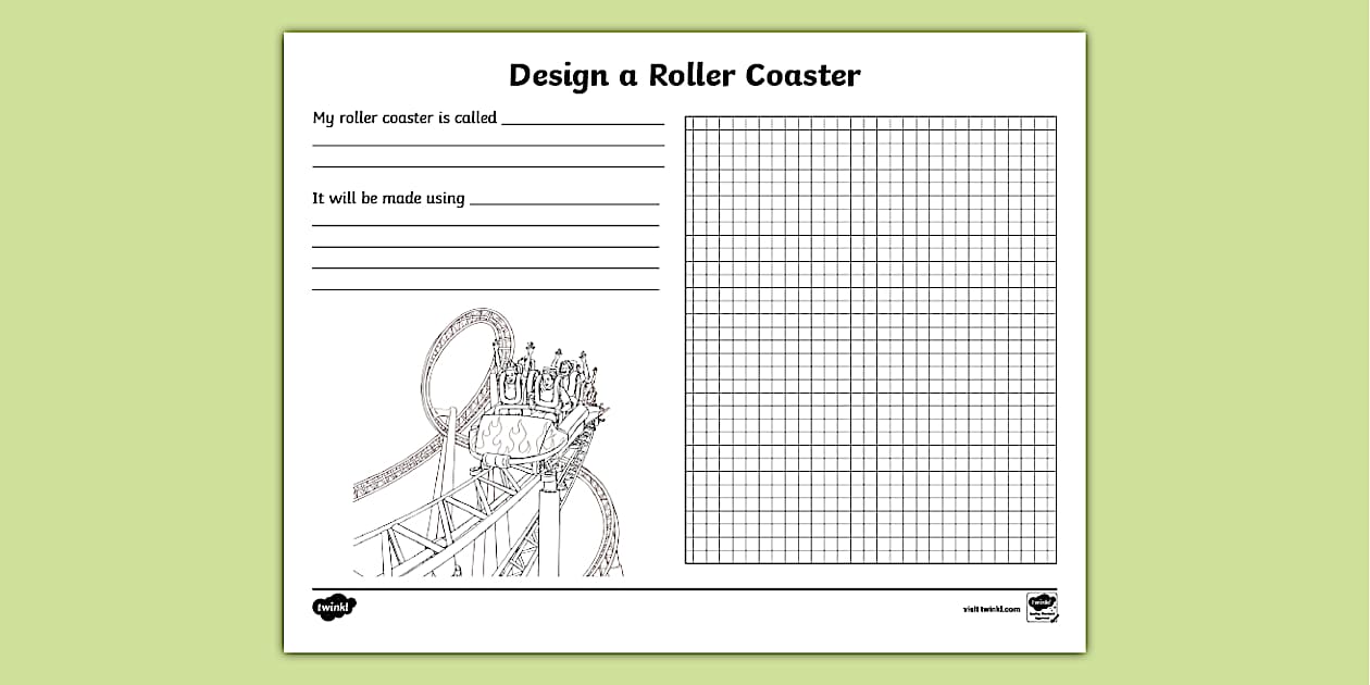 Design a Roller Coaster Worksheet | STEAM | Twinkl USA