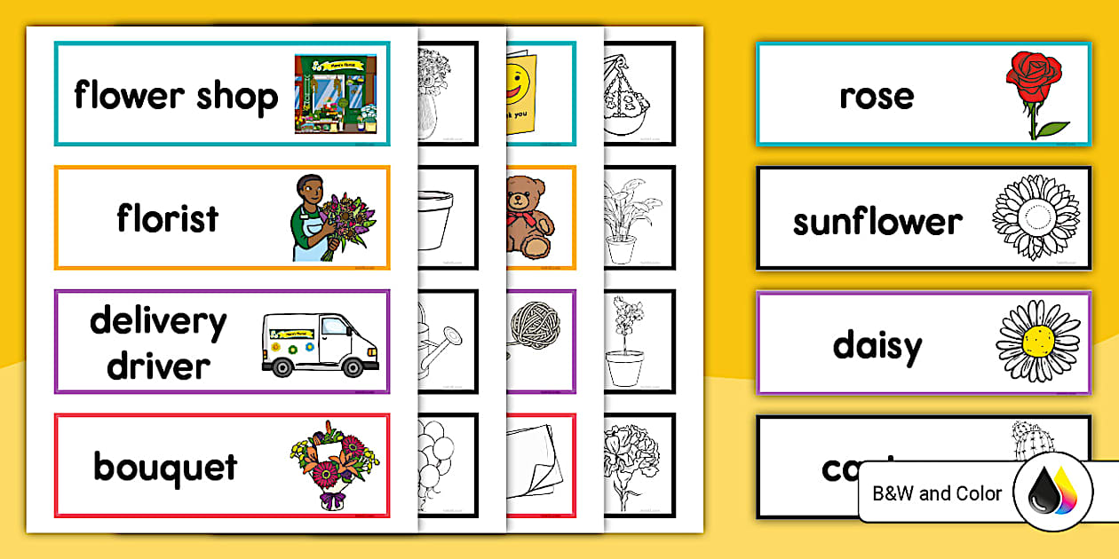 Flower Shop Dramatic Play Word Cards (teacher made) - Twinkl