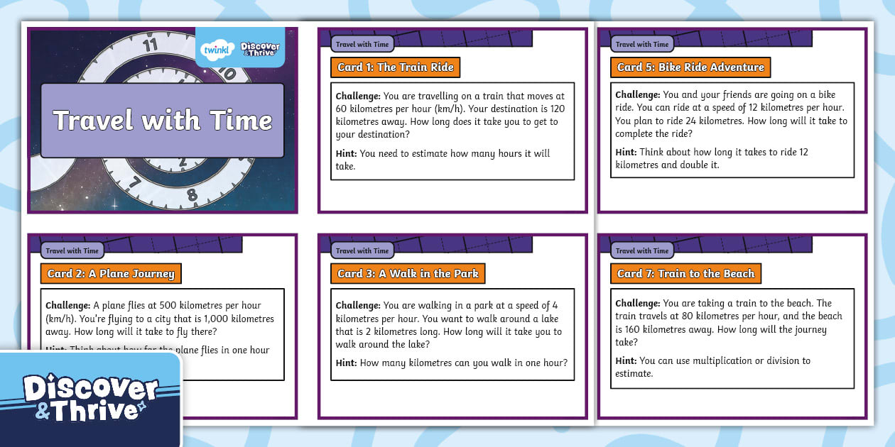 Travel with Time Challenge Cards 4th Class - Twinkl
