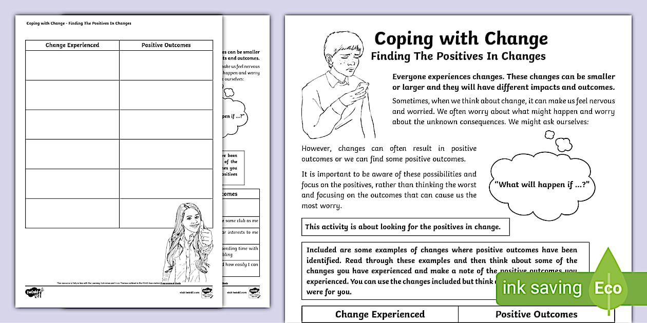 Coping With Change Worksheet - Downloadable (Teacher-Made)