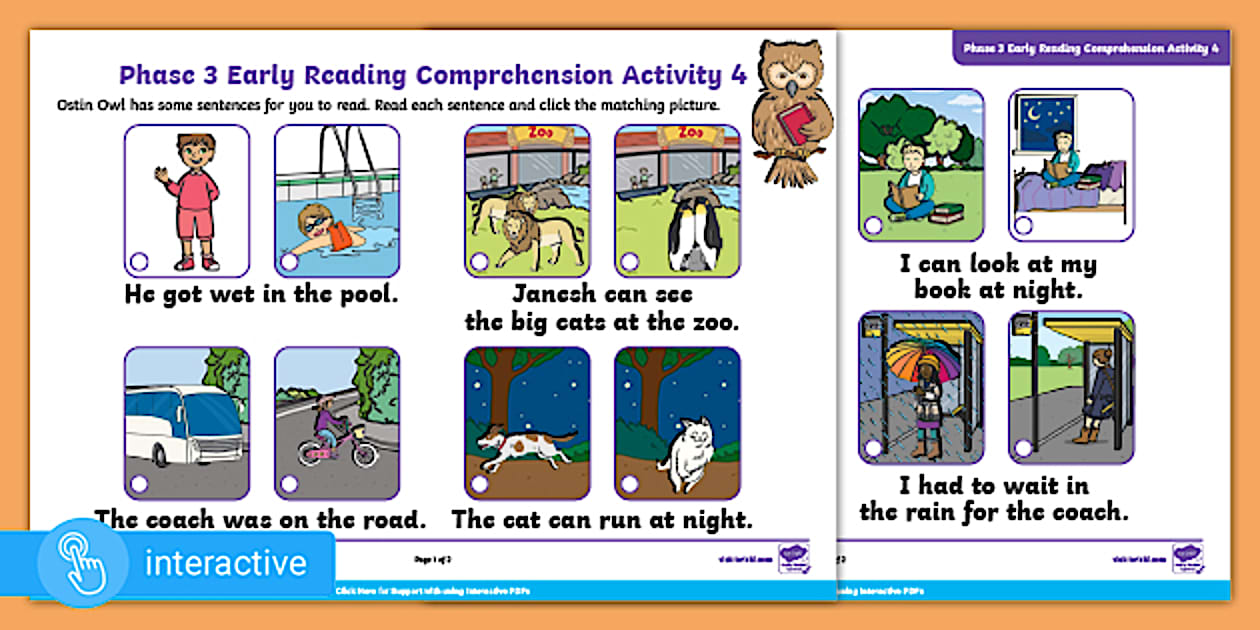 Interactive PDF: Phase 3 Early Reading Comprehension Activity 4
