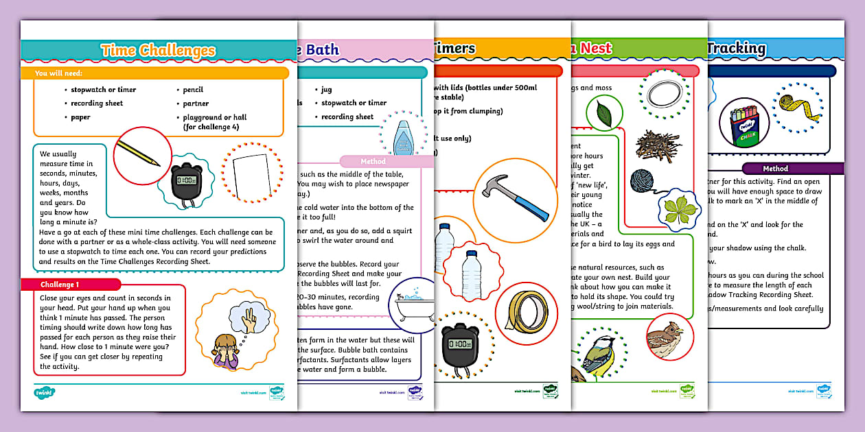 KS1 British Science Week 2024 (Time) Experiment Activity Pack