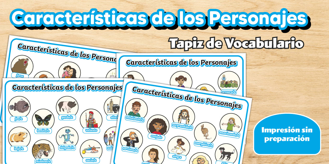 Tapiz de Vocabulario: Características de los Personajes