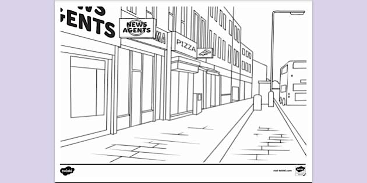 London Street Colouring Sheet | Colouring Sheets | Primary