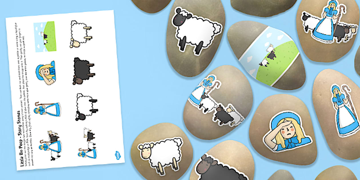 Little Bo Peep Story Stone Image Cut Outs (teacher made)