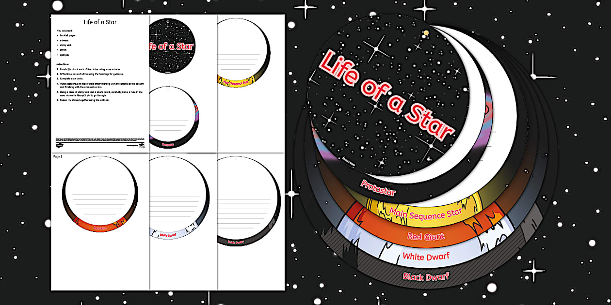 Life of a Star Circles Booklet (teacher made) - Twinkl