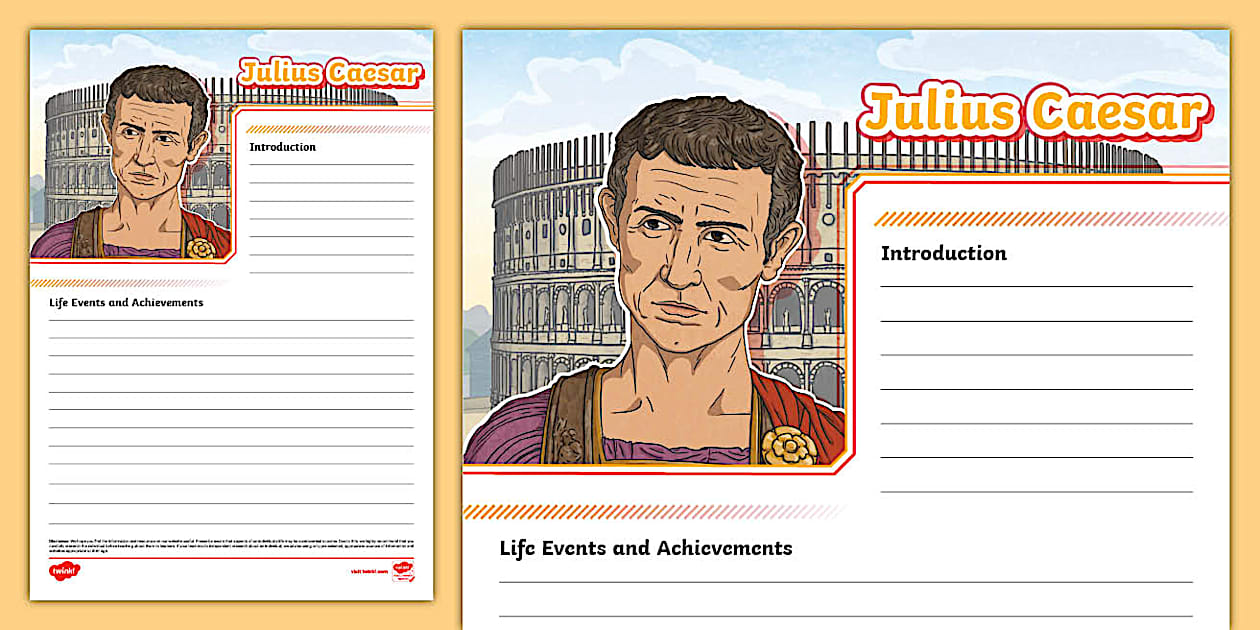 Julius Caesar Biography Template (teacher made) - Twinkl