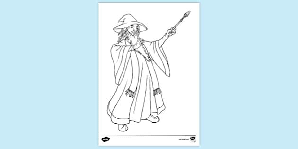 Wizard Colouring Sheet (teacher made) - Twinkl