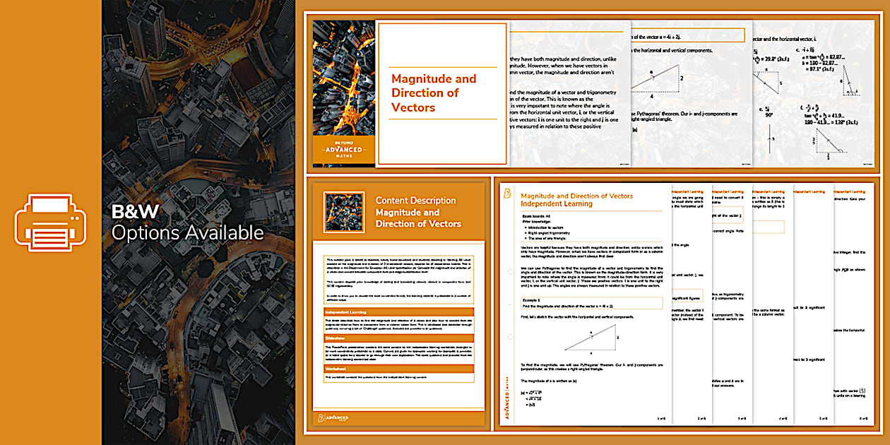 👉 Magnitude and Direction of Vectors Resource Pack | Beyond