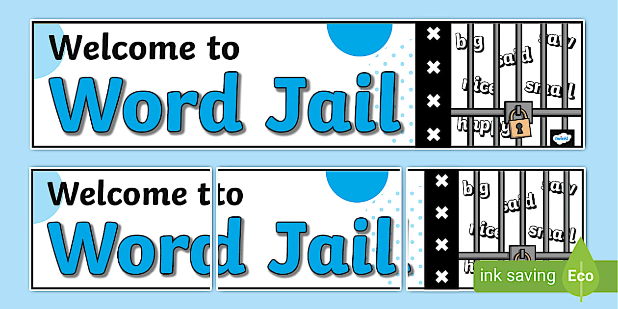 KS2 Welcome to Word Jail Display Banner - Twinkl