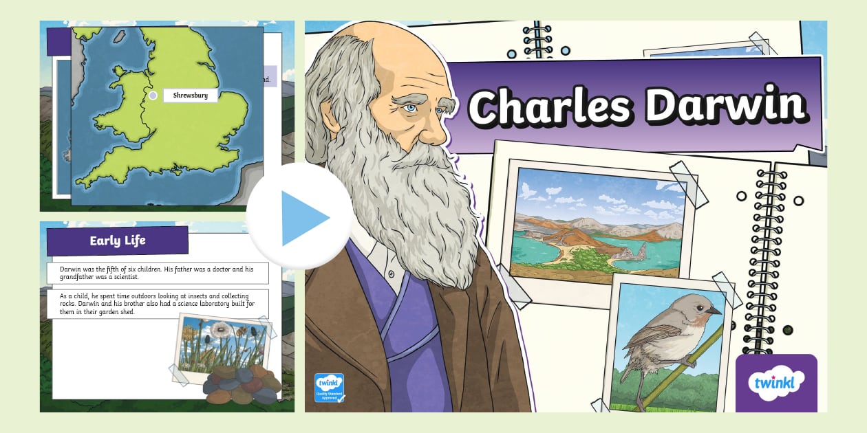 * NEW * Charles Darwin Biography PowerPoint - Twinkl - KS2