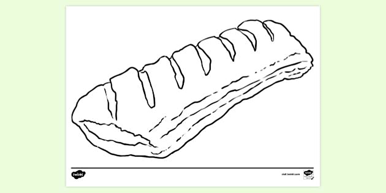 Cheese Roll Colouring Sheet | Colouring Sheets - Twinkl