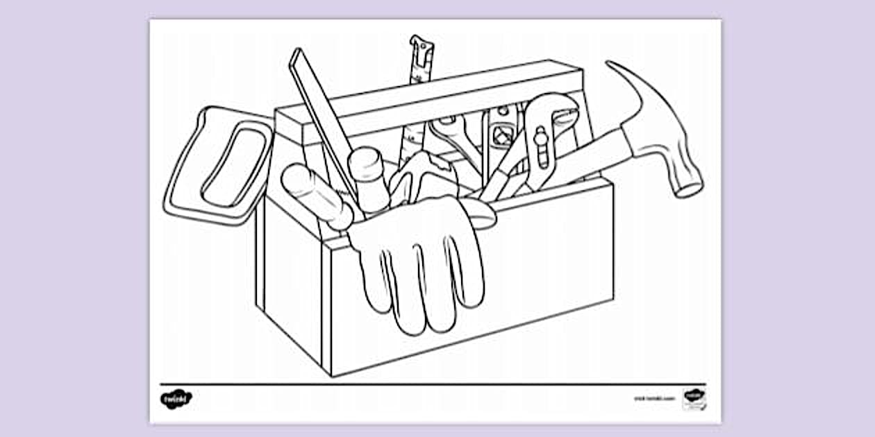 Printable Tools Colouring Page | Colouring Sheets - Twinkl