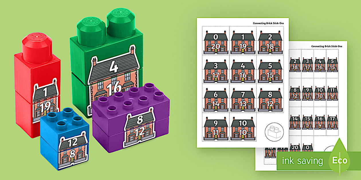 House Number Bonds to 20 Matching Connecting Bricks Game