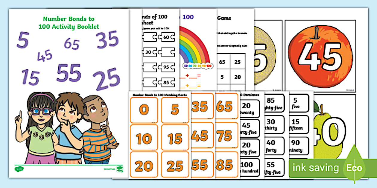 👉 Number Bonds to 100 Multiples of 5 Booklet - Twinkl