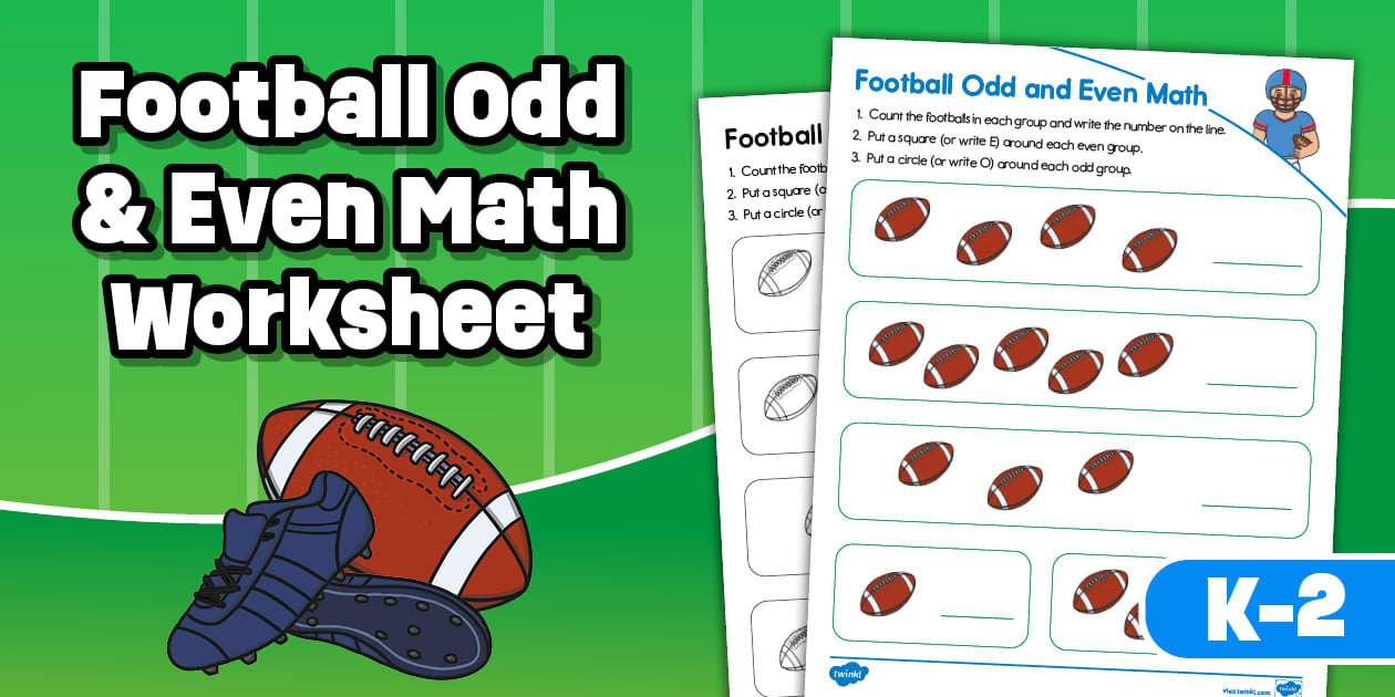 Football Math Worksheet for K-2nd Grade | Twinkl USA
